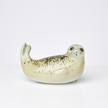 LISA LARSON. Figurine, grey seal, stoneware, endangered animals ...