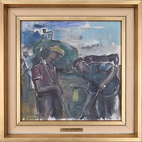 HUGO CARLBERG. "Höbärgning 1940", oil on Board, signed. Art - Paintings ...