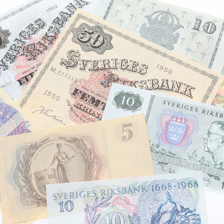 A set of 20 Swedish banknotes, 1940/50/60s. Coins, Medals & Stamps ...