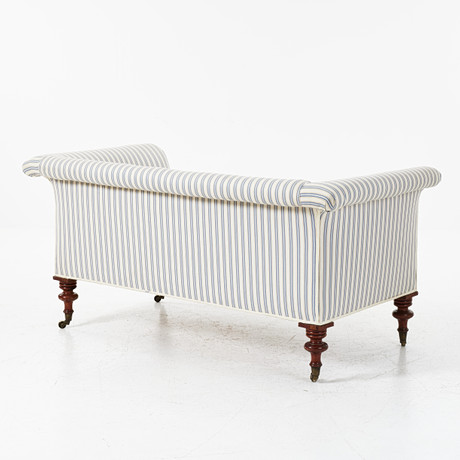 SOFFA, 1800-talets senare del / sekelskiftet 1900, svarvade ben med ...