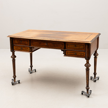 A late 19th century Neo-Renaissance desk with five drawers. Furniture ...