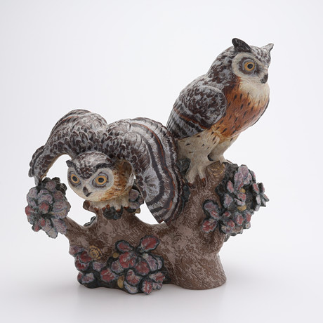 FIGURA EN FORMA DE BÚHOS EN RAMA, LLADRO. Cerámica y porcelana ...