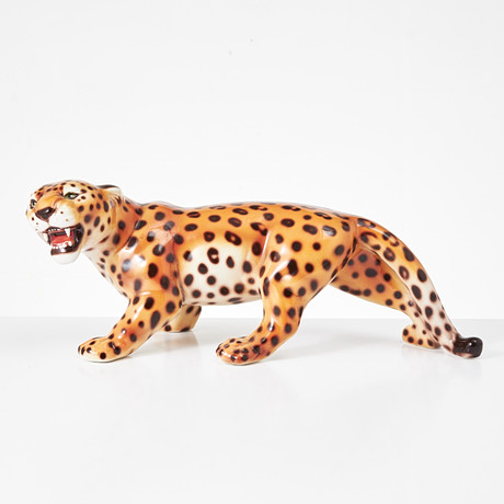 A leopard figurine, plaster, Italy, later part of the 20th century ...