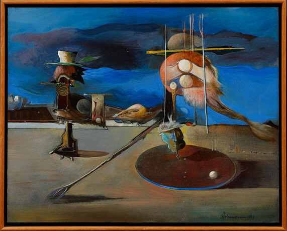 SVEN-ERIK JOHANSSON. "Snurran", olja på pannå, signerad och daterad ...