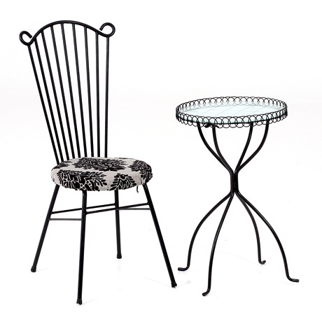 STOL, BORD, metall, 1900-talets andra hälft. Möbler - Fåtöljer & Stolar ...