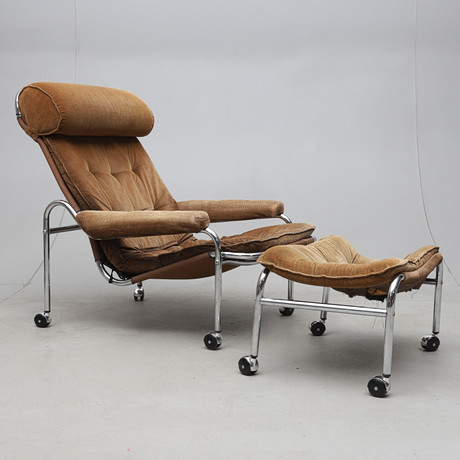 JAN-ERIC BENGTSSON. fåtölj & fotpall, "Häger", IKEA, 1970-tal. Möbler ...