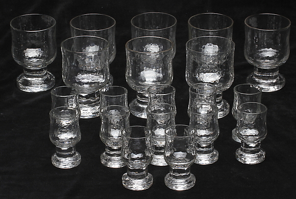 GLASSWARE PARTS, 20 pieces. Pukeberg, second half of the 20th century ...