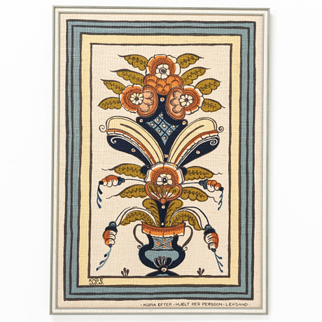 HANDPRINT, textile, kurbits, by Hjelt Per Persson. Art - Other - Auctionet