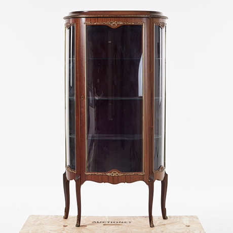 A second-half 20th century display cabinet, Rococo style, veneered in ...