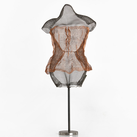 LISA ABELSSON (F. 1956). Sculpture, steel/copper wire, plaque marked ...