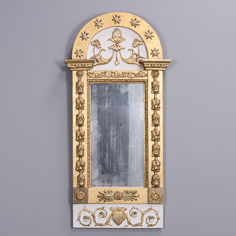 Wall mirror empire, Johan Martin Berg Göteborg, signed. Mirrors - Auctionet