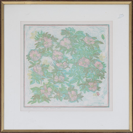 STAFFAN ROSVALL. Lithograph, “Kanelros”, signed, numbered 25/310 and ...