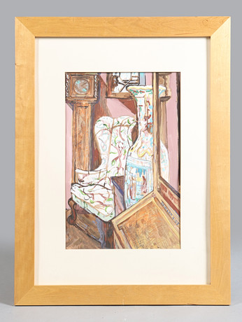 JANET SAMSON (BRITISH, BORN 1940) "CORNER WITH CHINA VASE AND ...