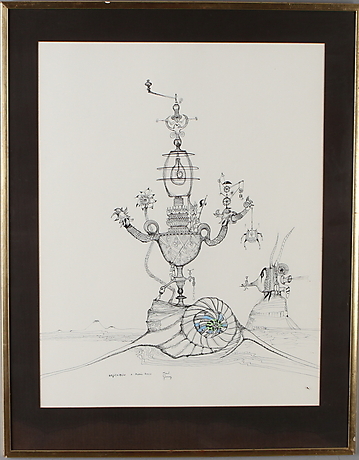 MARCEL GENAY. "Object di bule a mare basse", mixed media, signed. Art ...