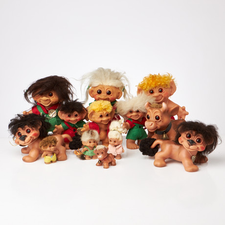 THOMAS DAM. 13 plastic trolls and animals, second half of the 20th ...
