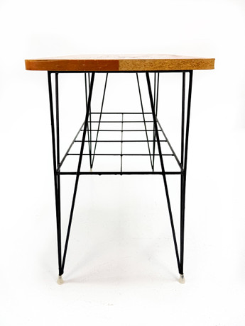 A teak/metal side table, string model, second half of the 20th century ...