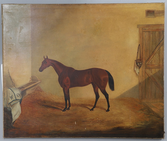 ATTRIBUTED TO JAMES LODER (1784-1860). HORSE IN A STABLE. Art ...