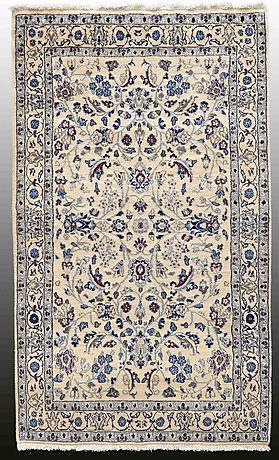 MATTA, Persisk, Nain med silkesinslag, 200 x 118 cm. Mattor & Textil ...