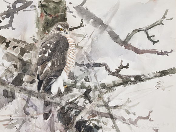 LARS JONSSON. “Gray Winter Hunter”. Art - Paintings - Auctionet
