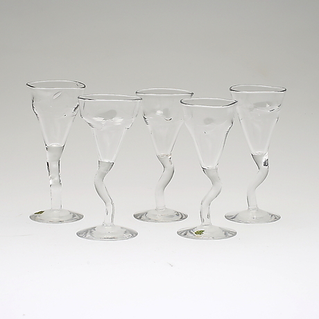 SNAP GLASS, 5 pcs., Elmhult glassworks. Glass - Tableware - Auctionet