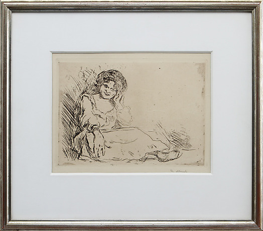EDVARD MUNCH (1863-1944). “Amanda. Seated young woman". Etching. Done ...