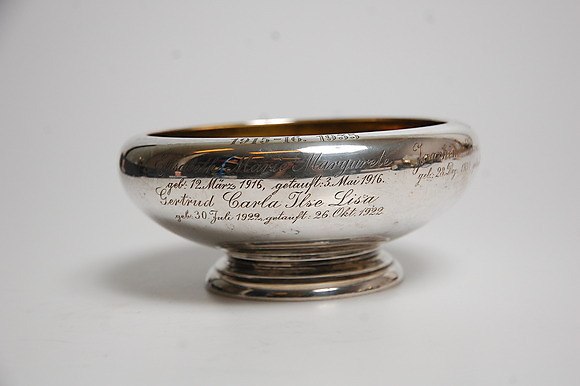 BAPTISM, silver, marked Naatz-Hausmann family 1915-1935 weight 233 g ...