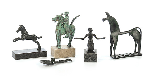 SAMLING AV MUSEUM REPLIKER. Brons & bronserad gjuten metall. Konst ...