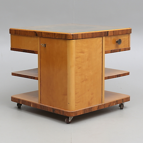 SMOKING TABLE with marquetry, art deco, first half of the 20th century ...