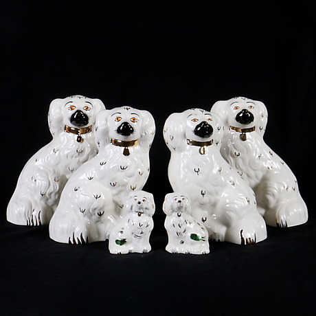 FIGURINES, 3 pairs, porcelain, dogs, Beswick, England, 20th century ...