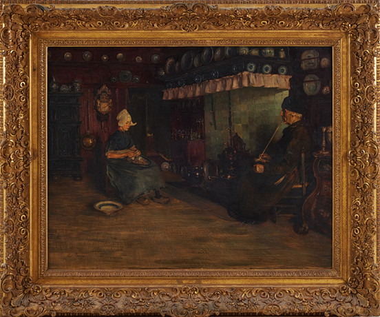 RUDOLF POSSIN ( TYS 1861-1922). Interior, oil on canvas, signed Rud ...