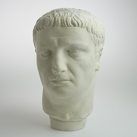 SCULPTURE, male head, white painted plaster. Art - Sculptures & Bronzes ...