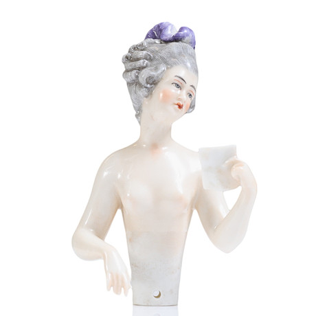A porcelain half-doll, Dressel, Coffins & Cie, Passau, Germany, 1907 ...