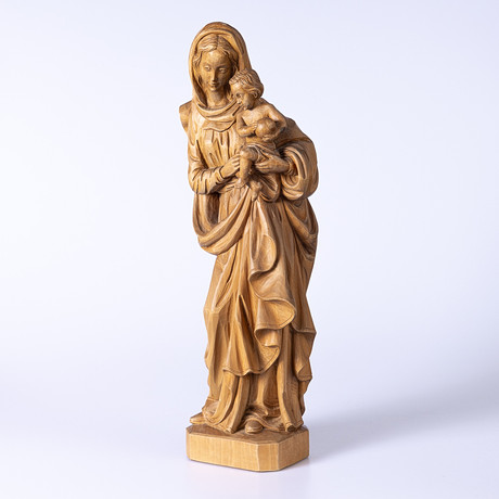 CONRAD MORODER, SÜDTIROL. TILLSKRIVEN. Madonna och barnet Snidad ...