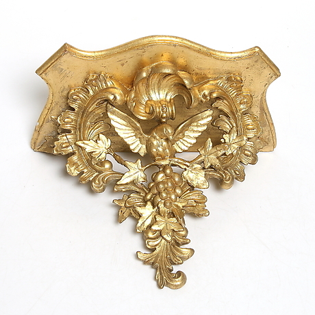 ESTANTE CONSOLA, madera dorada y pastel, estilo rococó, siglo XIX ...