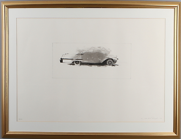 JOHN ERIK FRANZÉN. "The White Cadillac 1958", lithograph, signed and ...
