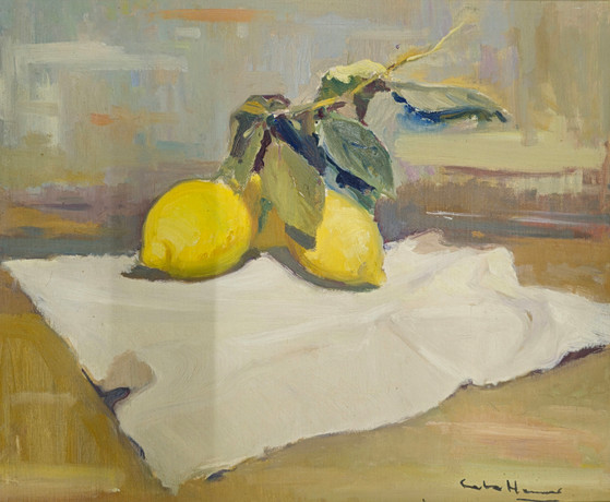 ANTONI SALA HERRERO. STILL LIFE OF LEMONS. OIL ON CANVAS. Art ...