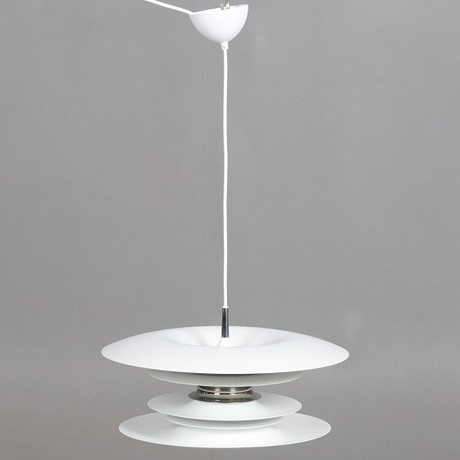 CEILING LAMP. White and chromed metal, Belid T1166. contemporary ...