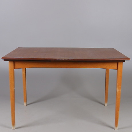 TABLE, teak, inset insert tops, around the middle of the 20th century ...