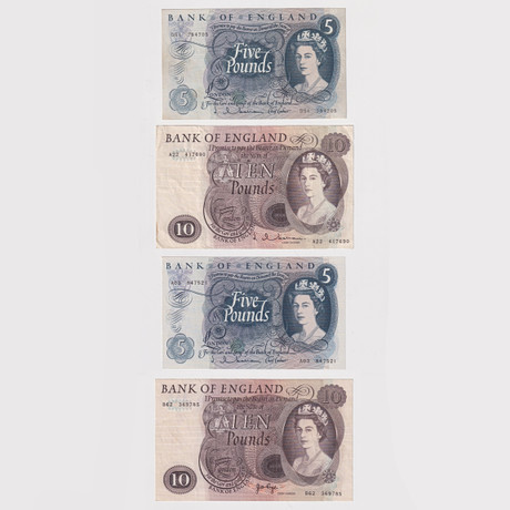 FOUR BANK OF ENGLAND BANK NOTES (4). Coins, Medals & Stamps - Coins ...