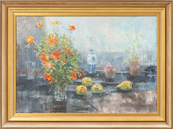 RAGNAR FALK. Still life, oil on Board, signed. Art - Paintings - Auctionet