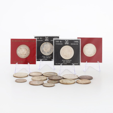 MYNT, silver, Sverige, totalvikt 267 gram. Mynt, Medaljer & Frimärken ...