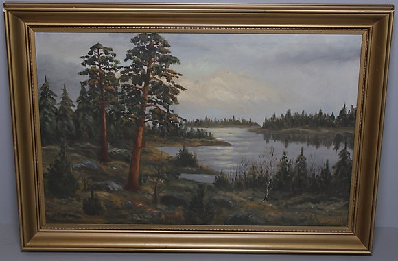 Unknown artist, oil on canvas, signed & dated H.LUNDELL -49. Art ...