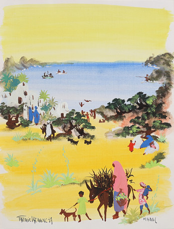 PATRICK FRANC. OIL AND GOUACHE ON PAPER, “MAROC”, SIGNED AND DATED 1979 ...