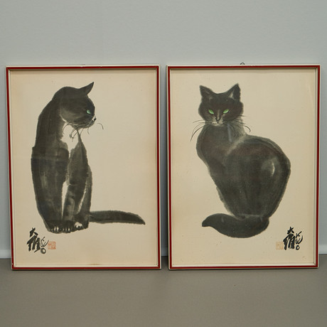 DA-WEI KWO (1919-2003). Two lithographs, Tess and Tip, China (2). Art ...