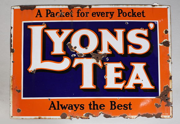A LYONS TEA ENAMEL ADVERTISING SIGN. Collectables - Advertising & Signs ...