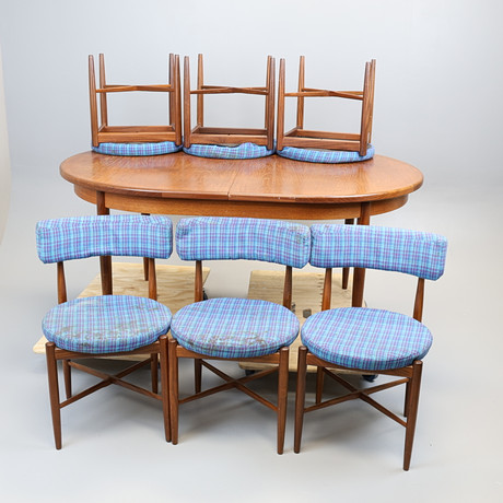 MID-CENTURY G PLAN FRESCO TEAK EXTENDING DINING TABLE AND 6 CHAIRS ...