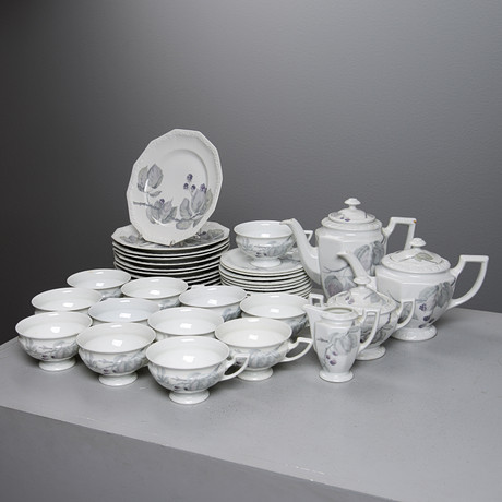 TEA SET for 12 persons, “Maria Blackberry”, Rosenthal, Germany (40 ...