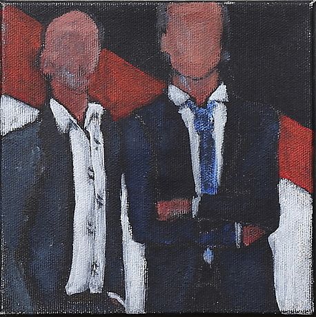 FERN SCOTT OLSSON. "Suits", blandteknik, signerad Fern samt signerad ...