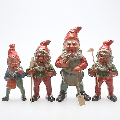 SCULPTURES, 4 pcs, ceramics, gnomes, 20th century. Ceramics & Porcelain ...