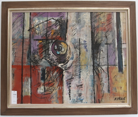KNUT IRWE. Oil with mixed media, signed -66. Art - Paintings - Auctionet